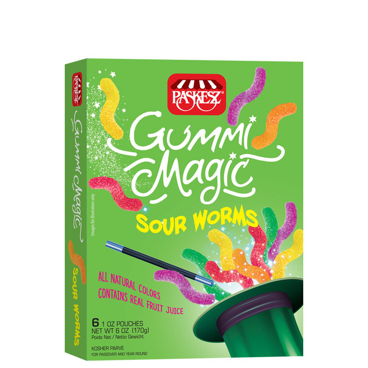 Paskesz Gummi Magic Sour Worms – The Gluten Free Shoppe