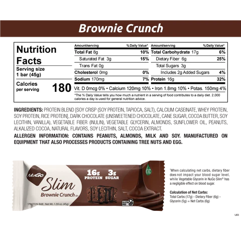 Nugo Slim Brownie Crunch Bar – The Gluten Free Shoppe