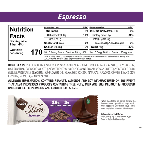Nugo Slim Espresso Bar – The Gluten Free Shoppe