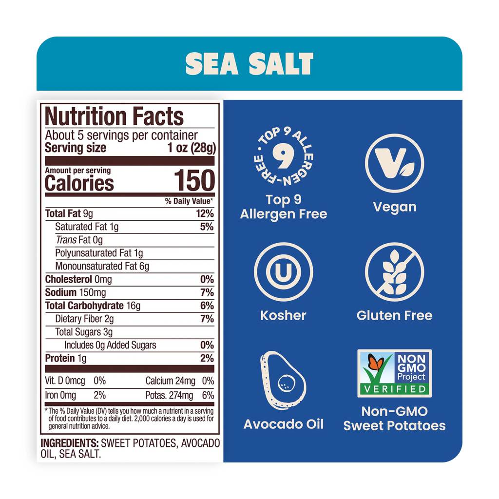 Jacksons Sweet Potato Chips Sea Salt - 6 Pack – The Gluten Free Shoppe