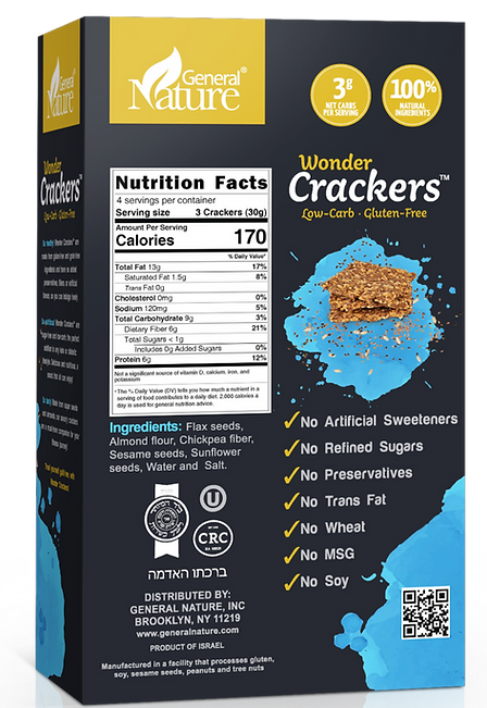General Nature Low Carb Wonder Crackers - Original – The Gluten Free Shoppe